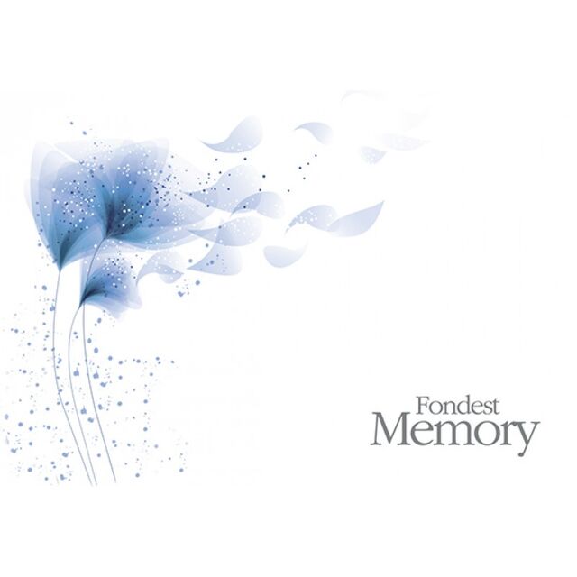 Fondest Memory Wispy Blue Small Flower Cards - Remembrance Cards