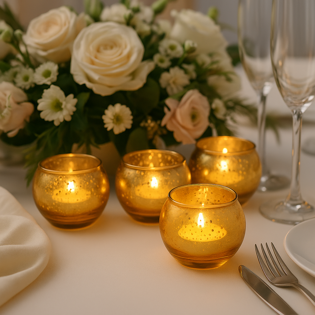 Floralcraft® Globe Tealight Holder Votive - Gold | Decorative Glassware