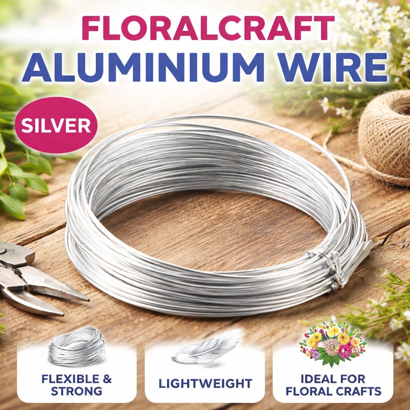 Floralcraft® Silver Aluminium Wire 2mm x 11.7m